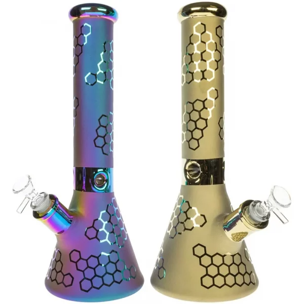 HILLSIDE GLASS 14″ METALLIC HONEYCOMB BEAKER BONG - K2 Legal High ...